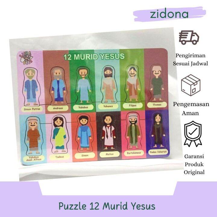 Puzzle Anak Seri Sekolah Minggu 12 Murid Yesus Bahan MDF | Lazada Indonesia