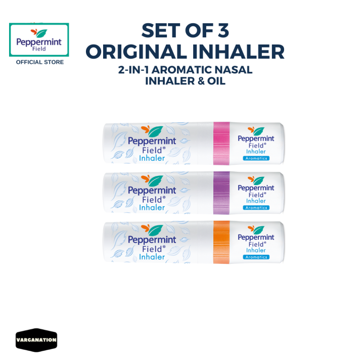 Set of 3 PEPPERMINT FIELD INHALER & OIL AROMATICS 2 IN 1 MADE IN ...