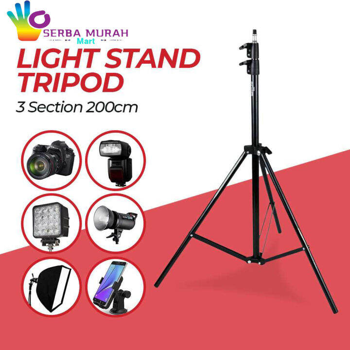 Portable Lighting Stand Tripod 200cm for Studio Lightning | Lazada ...