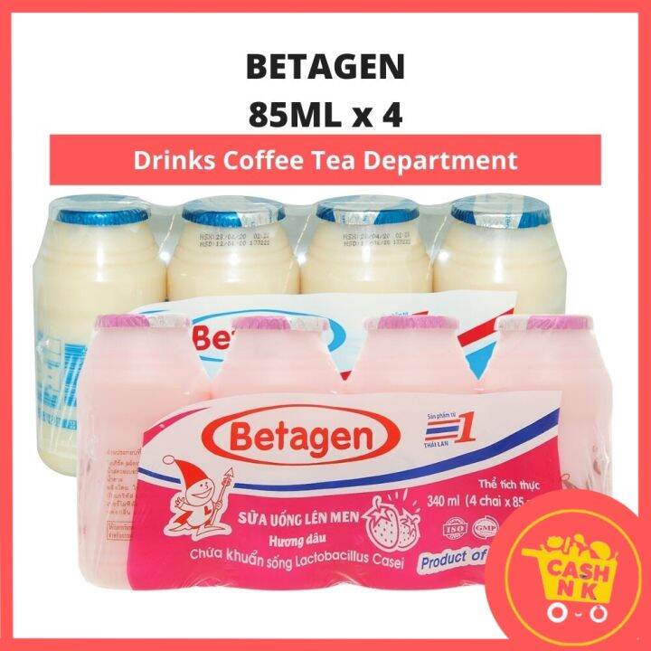 [CASHNK MINI MART] BETAGEN Assorted Flavor Original/Strawberry (85ML X 4) [6F] | Lazada