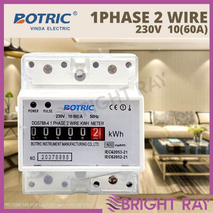 Botric Electric Single Phase Two Wire Ac 60a Energy Kwh Tnb Meter