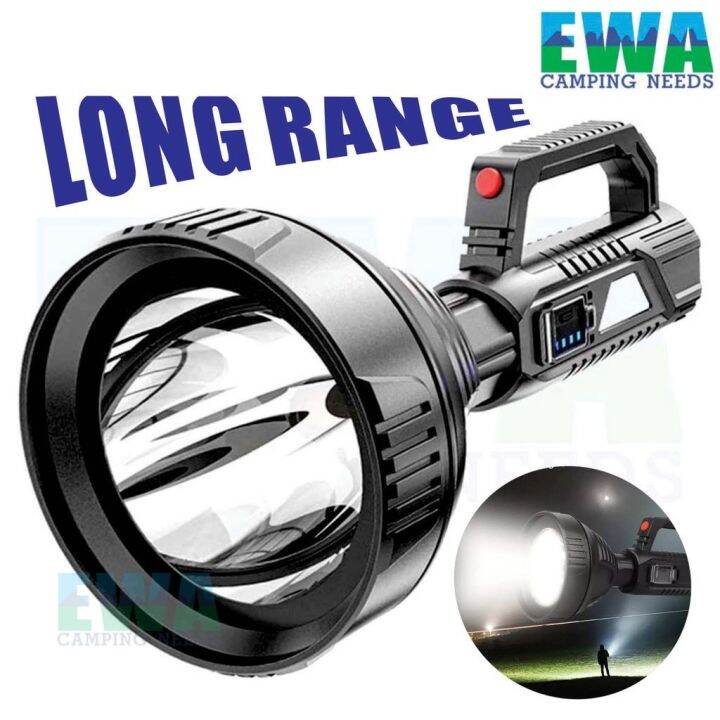 USB Portable Searchlight Long Range Flashlight Rechargeable Handheld ...