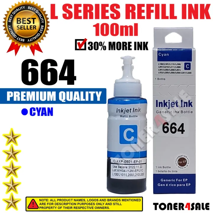 Ink Refill T664 664 for Epson L120 L110 L210 L220 L300 L310 L360 L380 ...