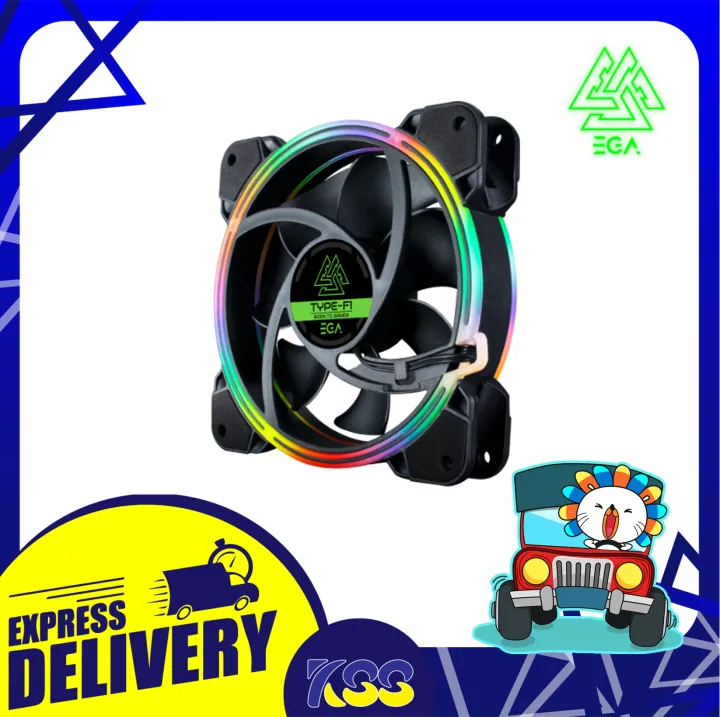 พัดลมเคส EGA TYPE F1 RGB COOLING FAN รับประกัน 1 ปี | Lazada.co.th