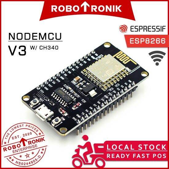 NodeMCU V3 - ESP8266 WiFi, CH340, 4MB Storage - Development Board ESP 8266 Node MCU | Lazada