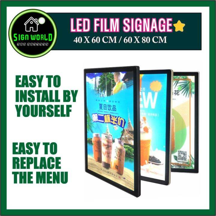 Menu LED Light Box Film Signage (TypeB) / Promo Logo Sign DIY ...