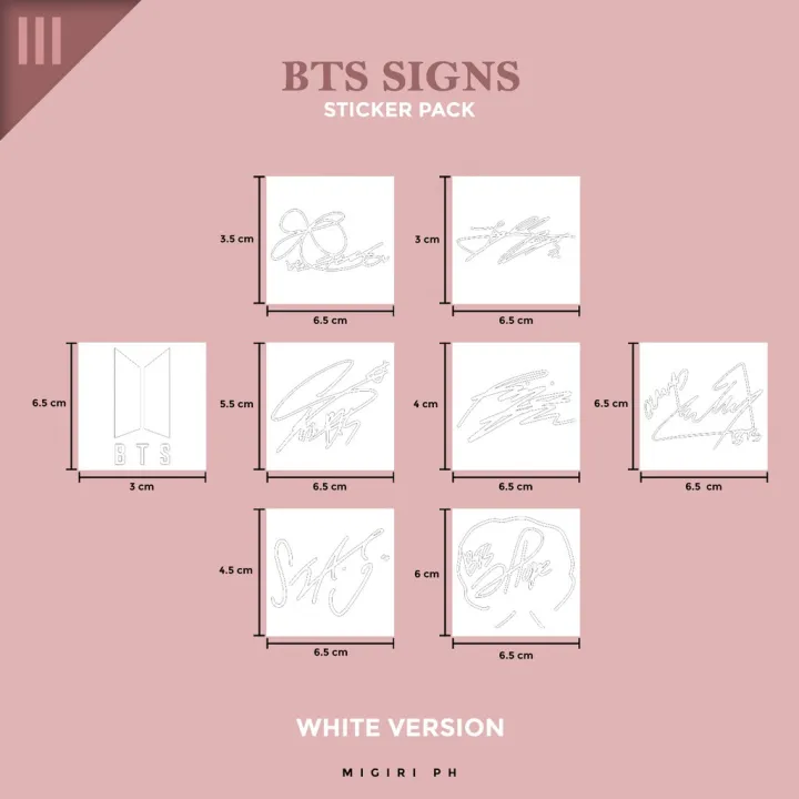 NEXT DAY SHIPPING: BTS Signs Waterproof Sticker Pack Car DecalsMVH ...