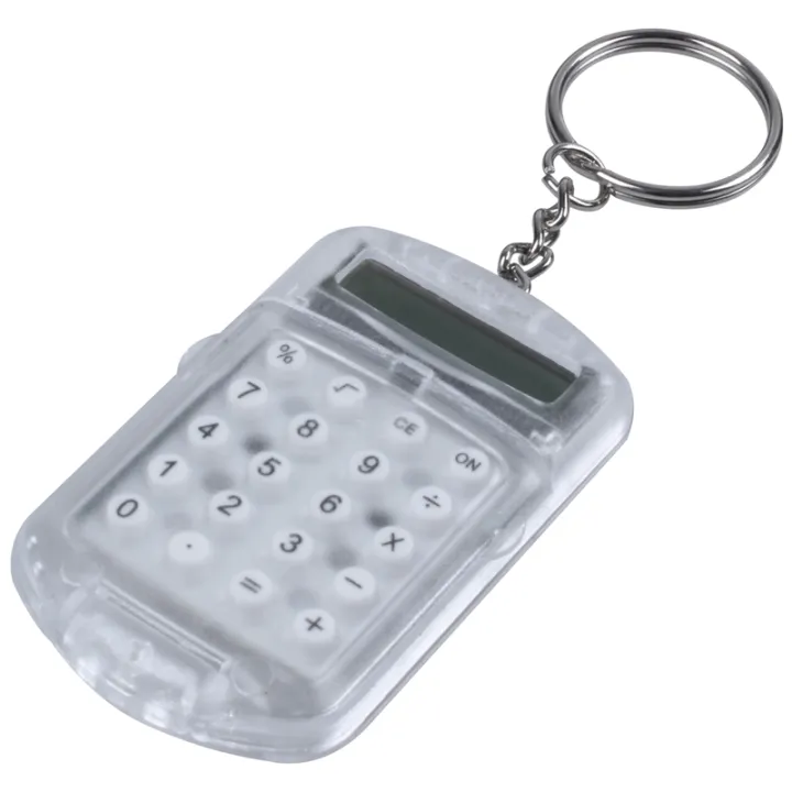 Clear Plastic Casing 8 Digits Electronic Mini Calculator w Keychain ...