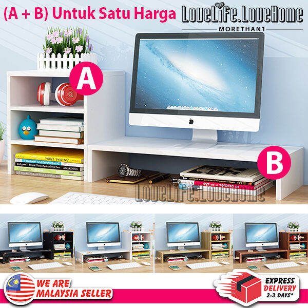 Monitor Stand Riser with 3 Tier Desk Shelf Desktop Storage Organizer ...