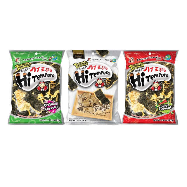 Tao Kae Noi Hi Tempura Seaweed (Original/Spicy/BlackPepper) 36g-40g ...