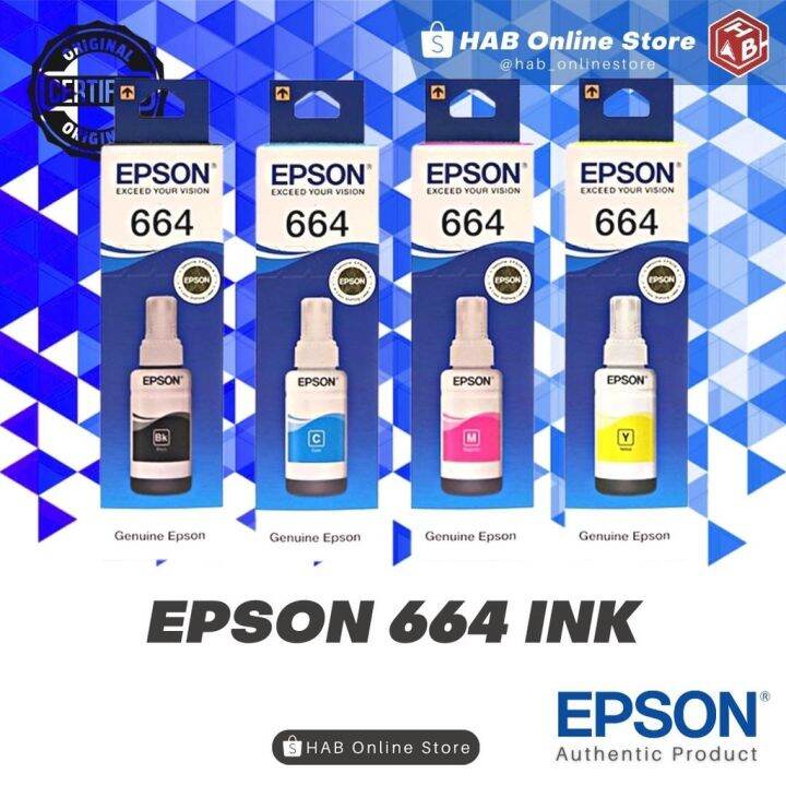 100 Original Genuine Epson 664 Ink Bottle for Epson L120 L121 L360 L1300 | Lazada PH