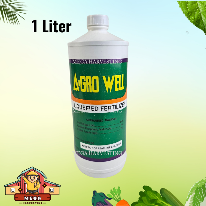 A-GRO WELL 1L LIQUID FERTILIZER LIQUEFIED 15% NITROGEN 7% PHOSPHORIC ...