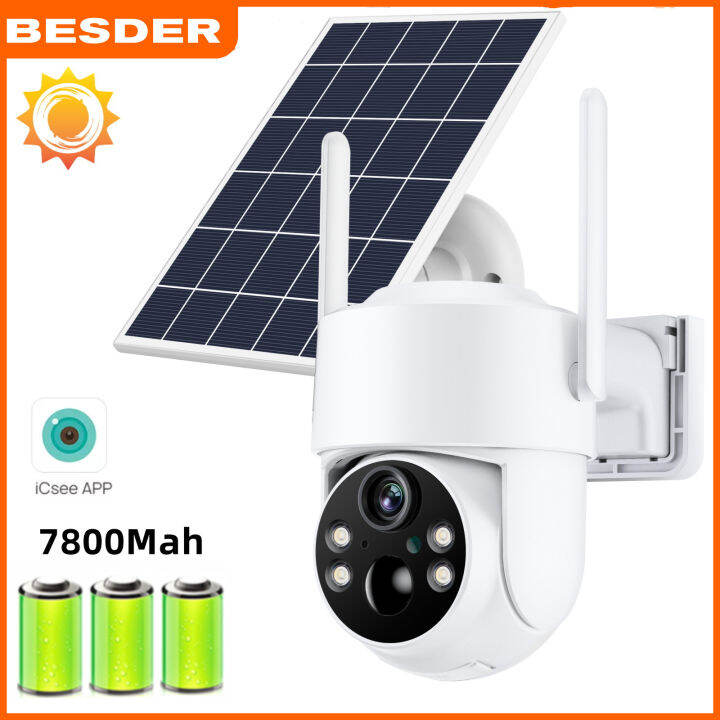 BESDER Solar CCTV Camera Wifi Outdoor 4MP PIR Human Detection Wireless ...