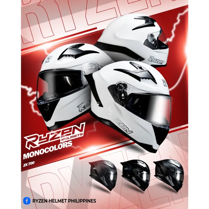 RYZEN ZX700 PLAIN Full Face Dual Visor Helmets | Lazada PH