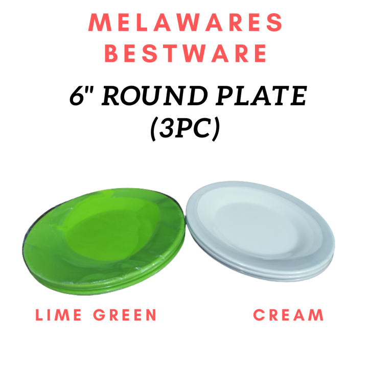 [MELAWARES] BESTWARE 6" ROUND PLATE (3PC) | Lazada PH