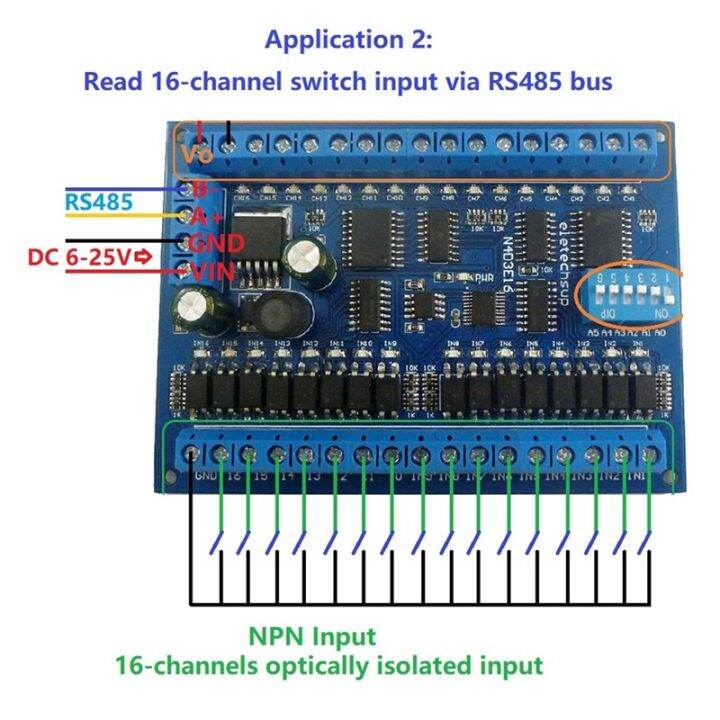 Dc 12v 24v 16 Input 16 Output Rs485 Remote Control Switch Plc Io Expansion Board Modbus Rtu