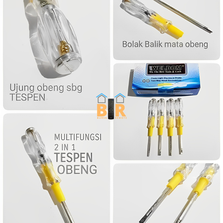 Obeng Tespen 2In1 Way Untuk Test Listrik Plus Minus 1 Dus Multifungsi ...