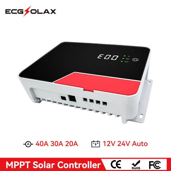 20A 30A 40A MPPT Solar Charge Controller 12V 24V Auto Battery Solar Regulator PV Max 100VDC With ...