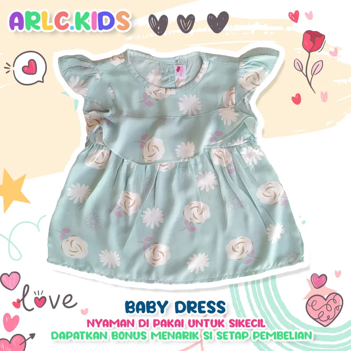 ( ARLC.KIDS ) BAJU DASTER ANAK CEWEK DRESS DRES BAYI BARU LAHIR ...