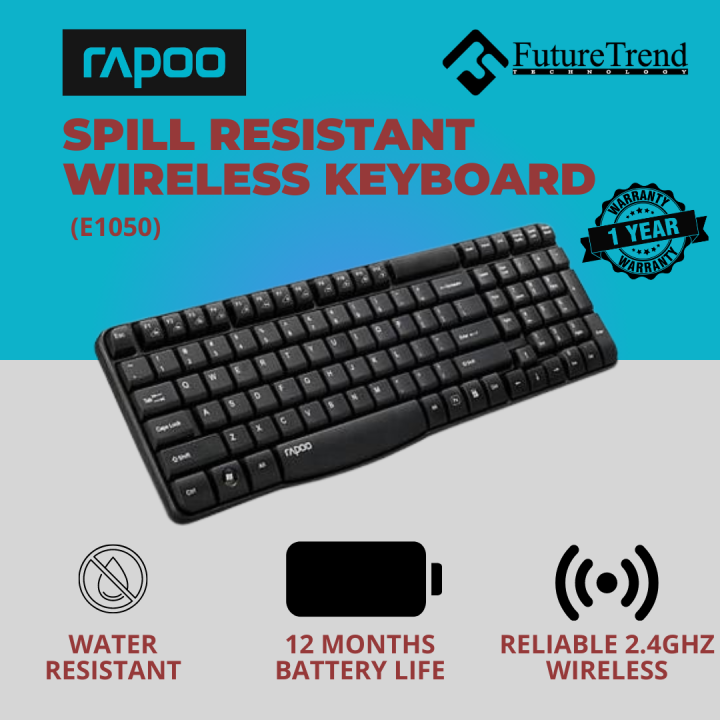 Rapoo E1050 Spill Resistant Wireless Keyboard | Lazada
