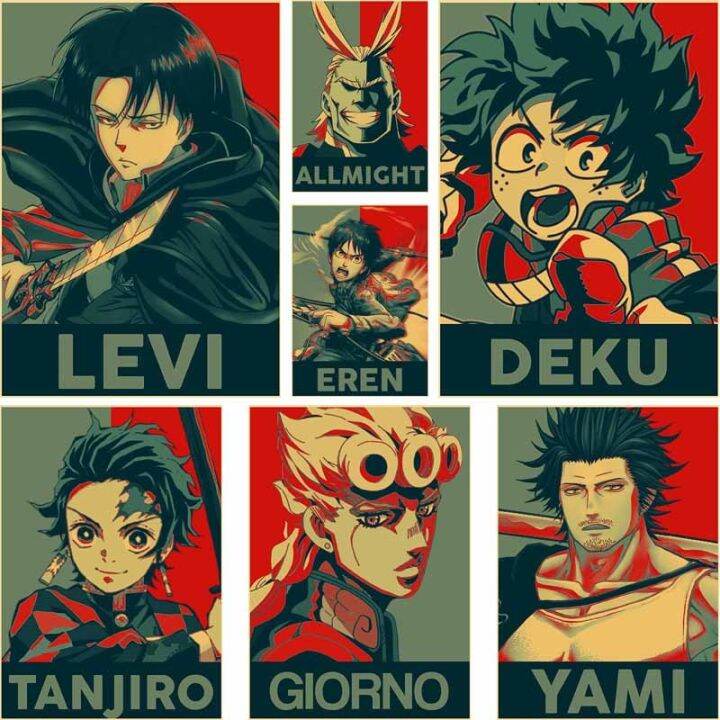 Classic Anime Character Posters Home Room Decoration Wall Stickers ...