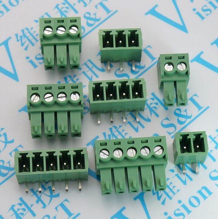 10sets Plug-in terminal block KF2EDGK-pitch 3.5MM Right angle 2P 3P 4P ~ 8P Phoenix terminal ...