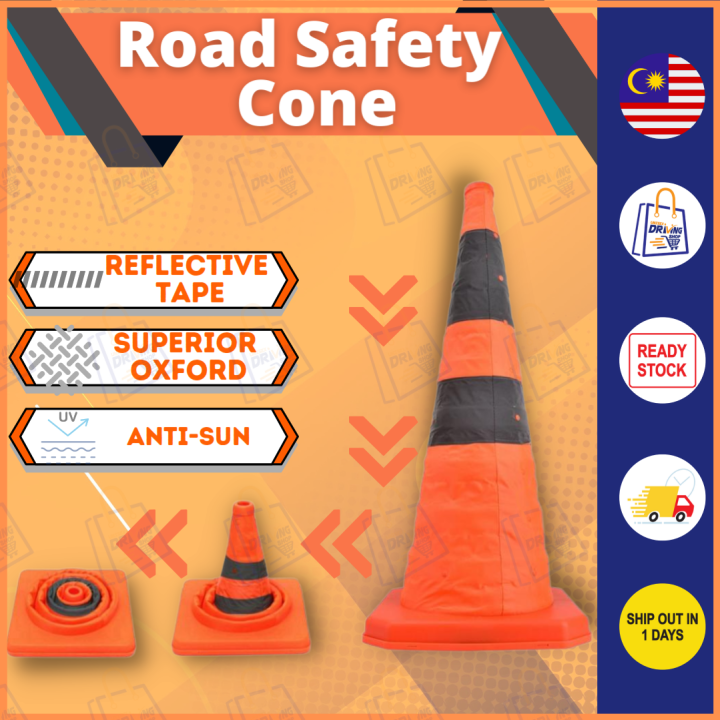 Portable Safety Cone Reflective Flexible Collapsible Safety Cone Light ...