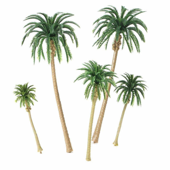 5 Pieces Model Trees Coconut Palm Tree Train Scenery Miniature ...