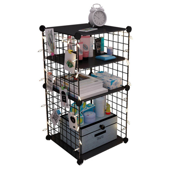 E. Modern Minimalist Multi-layer Storage Net Rack Foldable Wrought Iron ...