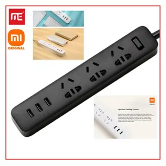 MI Original Xiaomi Mijia Power Strip 1.8m 3 Sockets 10A 2500W 3USB Port ...
