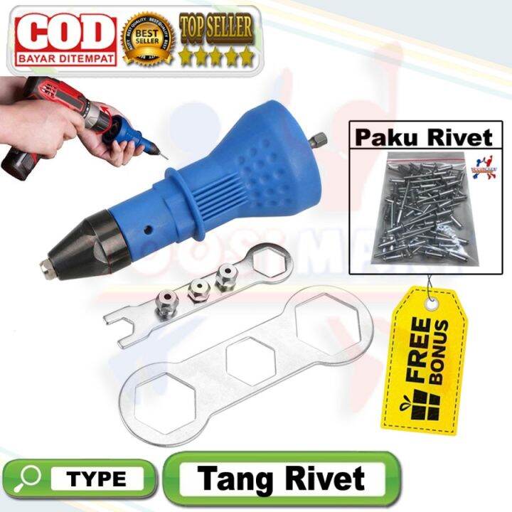 Tang Rivet Gun Elektrik Adaptor Mesin Bor Rivet Gun Free Paku Rivet ...