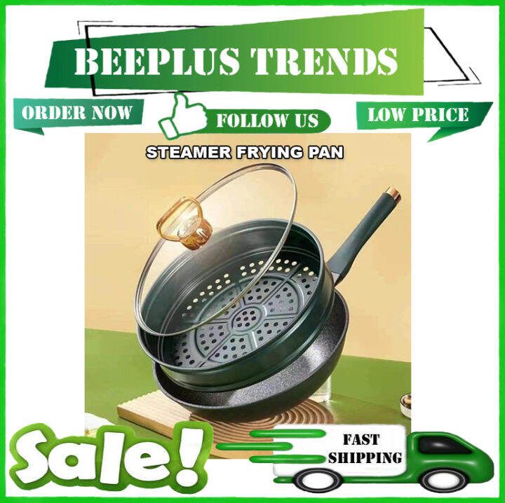 BT- Steamer Frying Pan Thick Stainless Steel Multi-function Steam Pot ...