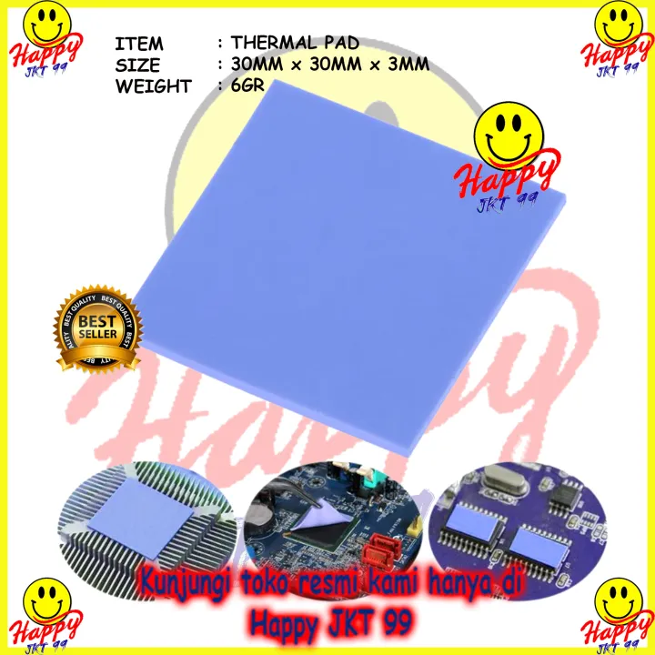 THERMAL PAD SILIKON TERMAL GPU CPU PC LAPTOP VGA HEATSINK PENDINGIN 3X3 ...