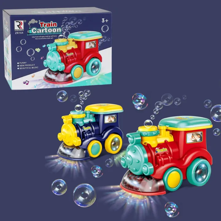 Automatic Bubble Machine Train Bubble Blower with Lights & Sound ...