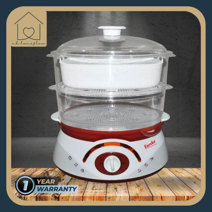 MK HomeFlow 5L Electric Food Steamer - Stackable 2-Tier 2.5L each with Auto Shut-Off - EFS - 5L ...