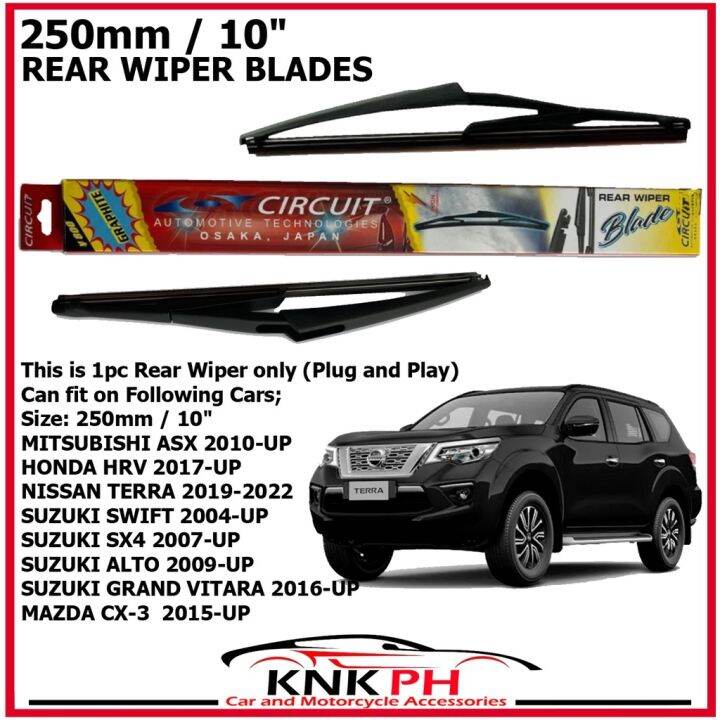 NISSAN TERRA 2019-2022 CRW-250-B CIRCUIT GRAPHITE REAR WIPER BLADE ...