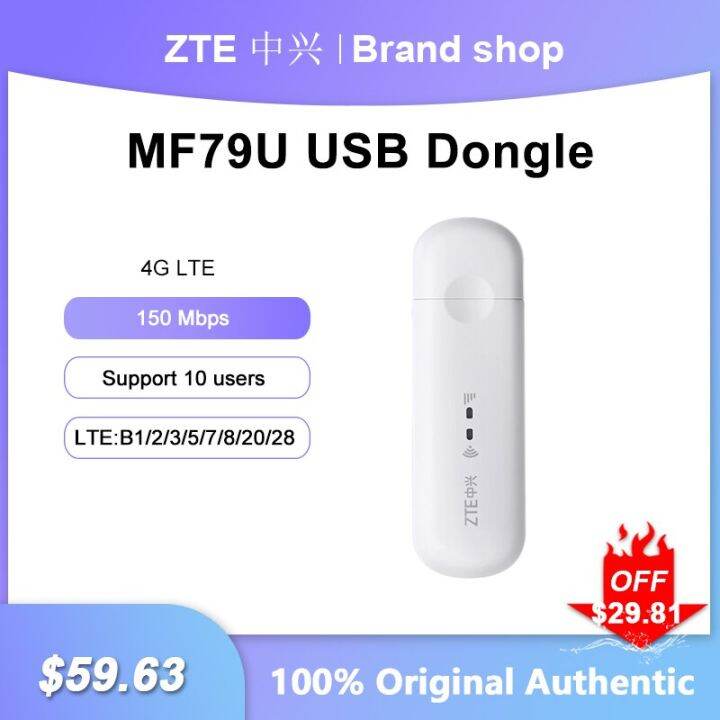 ZTE MF79U 4G LTE 150Mbps USB Dongle Portable Mobile Modem Pocket ...