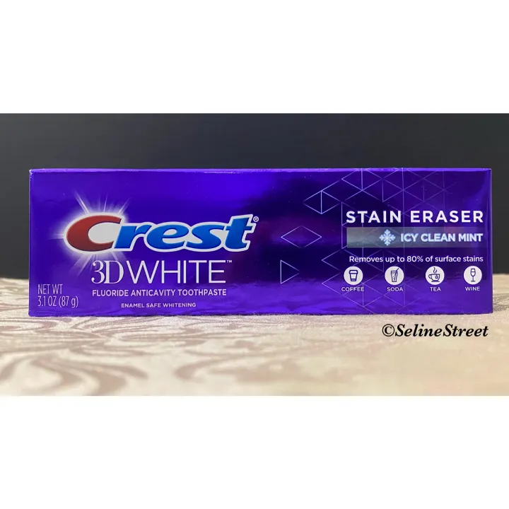 Crest 3D White Fluoride Anticavity Toothpaste Stain Eraser 87g — Flavor ...