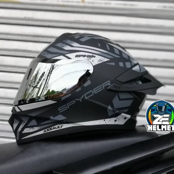 SPYDER SPIKE 2 GD ASSAULT S8 (Matte Black/Gray) FULL FACE - SINGLE ...