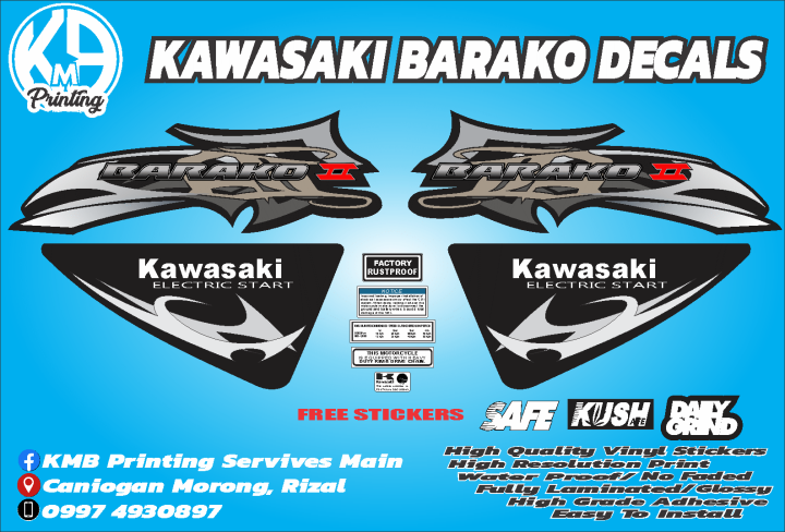 Kawasaki Barako Tank Sticker Decals | Lazada PH