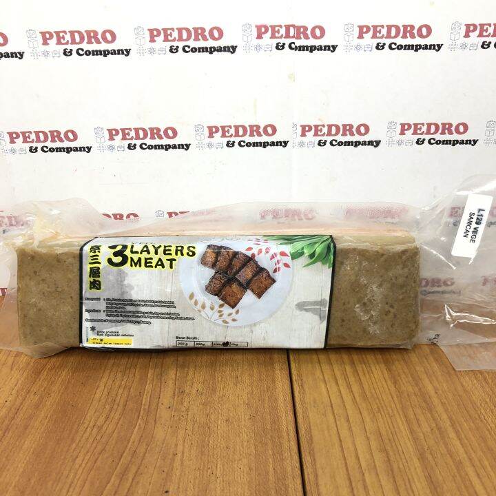 FROZEN Vegetarian 3 layer meat kotak 500 gram - lapis daging vege ...
