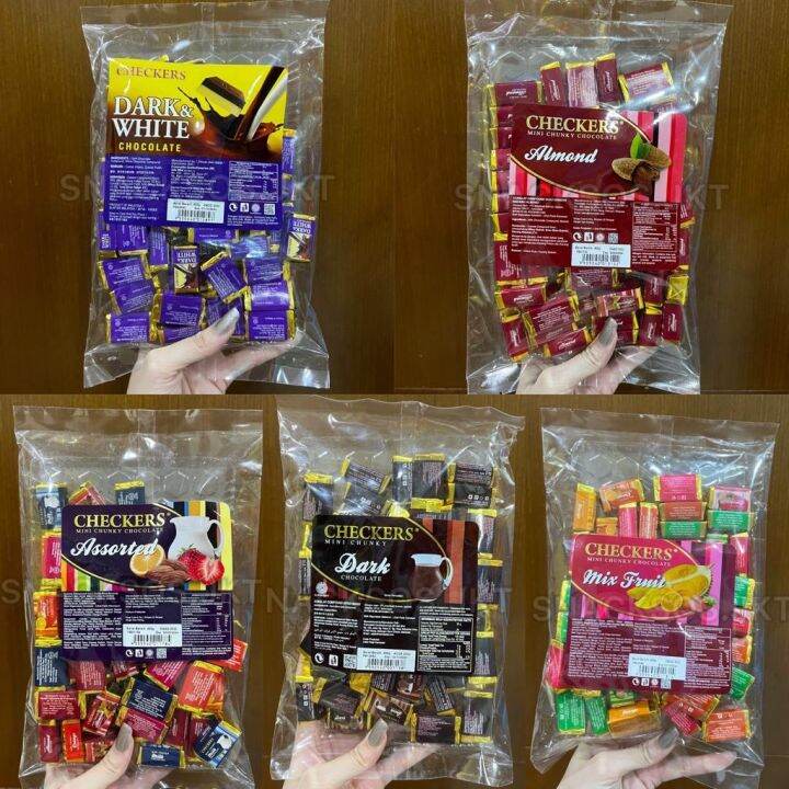 CHECKERS MINI CHUNKY CHOCOLATE DARK CHOCOLATE / MIX FRUIT / DARK&WHITE ...