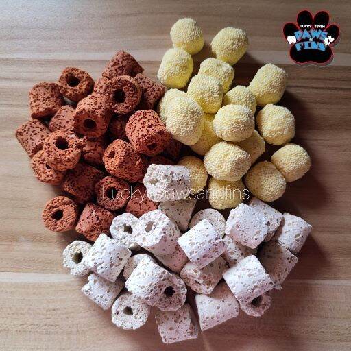 Aquarium Filter Media - Yellow Porous Balls / Lava Ring / Ceramic Ring ...