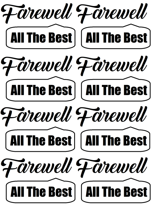 FAREWELL A4 Size Vinyl Balloon Sticker for Balloon Size 10/12/16/18/24 ...