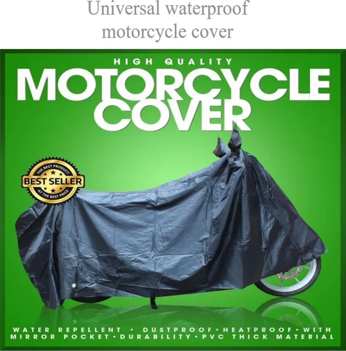 Universal Waterproof Motorcycle Cover Big Size Black And Makapal ...