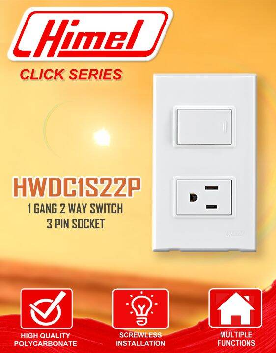 HMEL 1 GANG 2 WAY SWITCH 2 PIN SOCKET + SHUTTER | Lazada PH