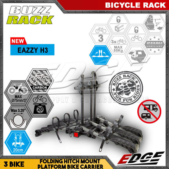 BUZZ RACK "Eazzy H3" Bicycle Rack (Folding Hitch Mount Platform Bike ...