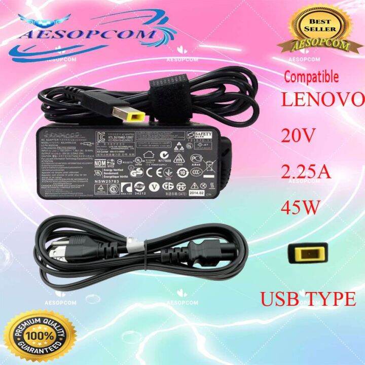 ☁Ac laptop charger for Lenovo 20V 2.25A x240 Thinkpad,IdeaPadTouch ...