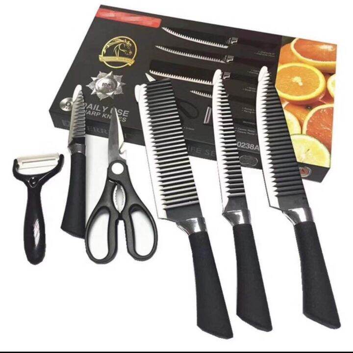 6pcs Knife Set Non-Stick Coating Kitchen Knives | Lazada PH