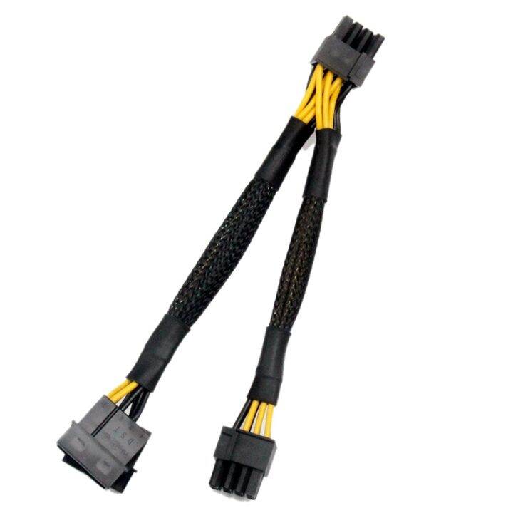 Dual 4Pin IDE Molex to GPU Dual 8Pin(6+ 2)Pin Power Supply Cable PCI-E ...